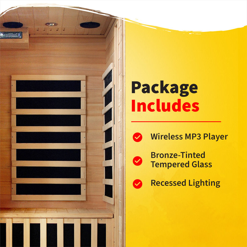 Heatwave 1-2 Person Hemlock Infrared Sauna with 4 Carbon Heaters & Reviews | Wayfair